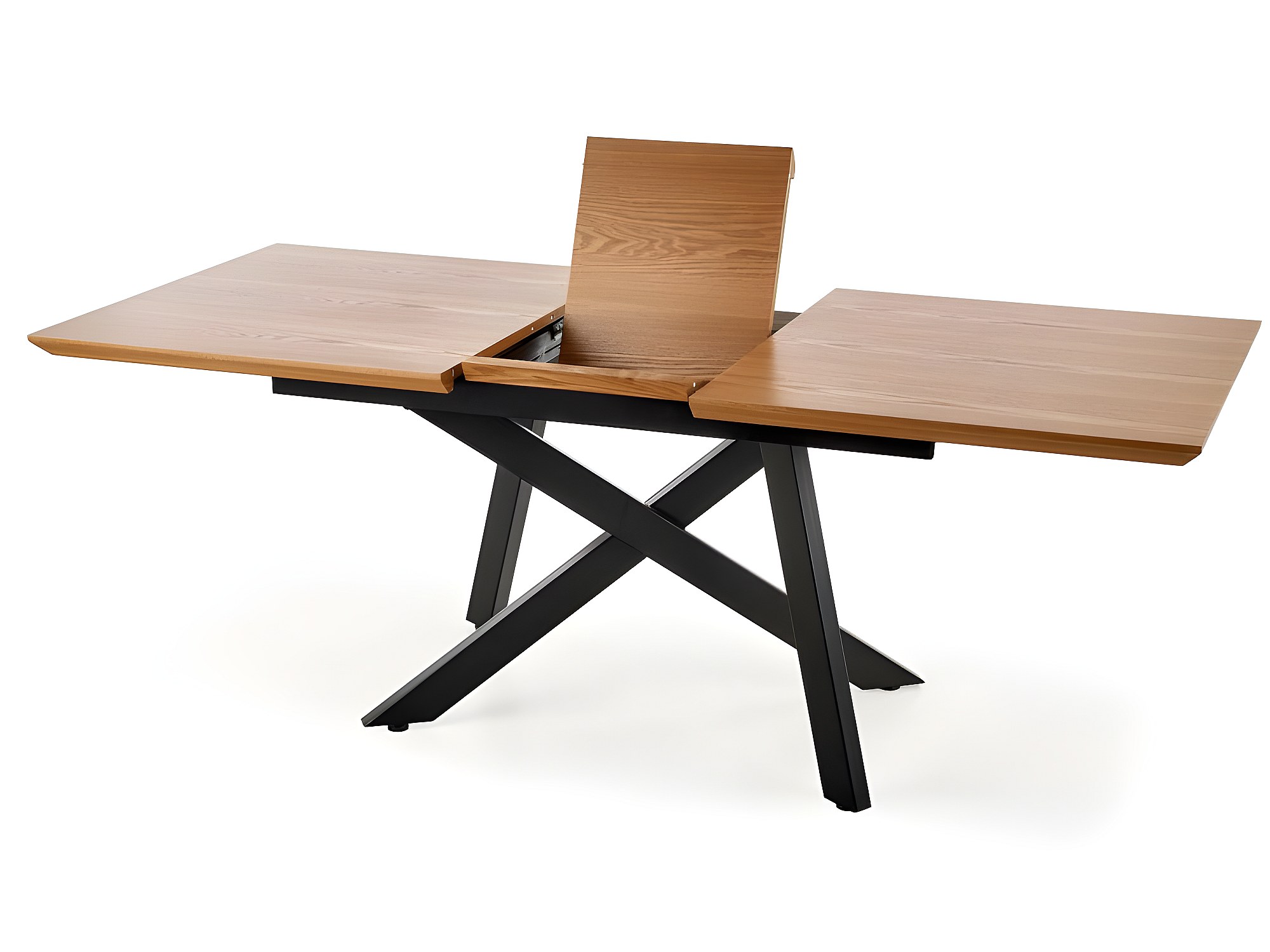 Table à manger extensible 160-200 x 90 x 76 cm - Chêne naturel/Noir