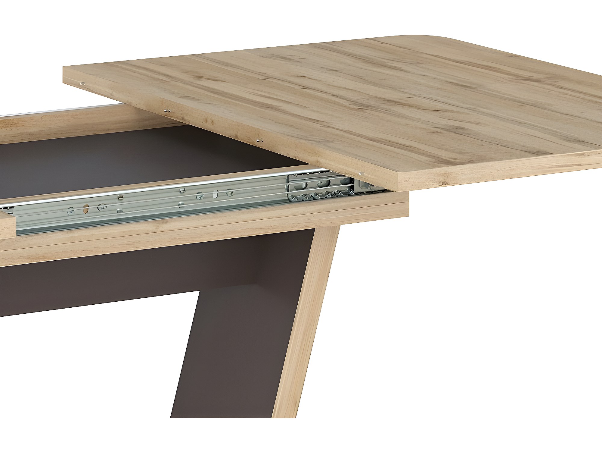 Table à manger extensible 120-160 x 80 x 76 cm - Chêne artisanal/Blanc mat