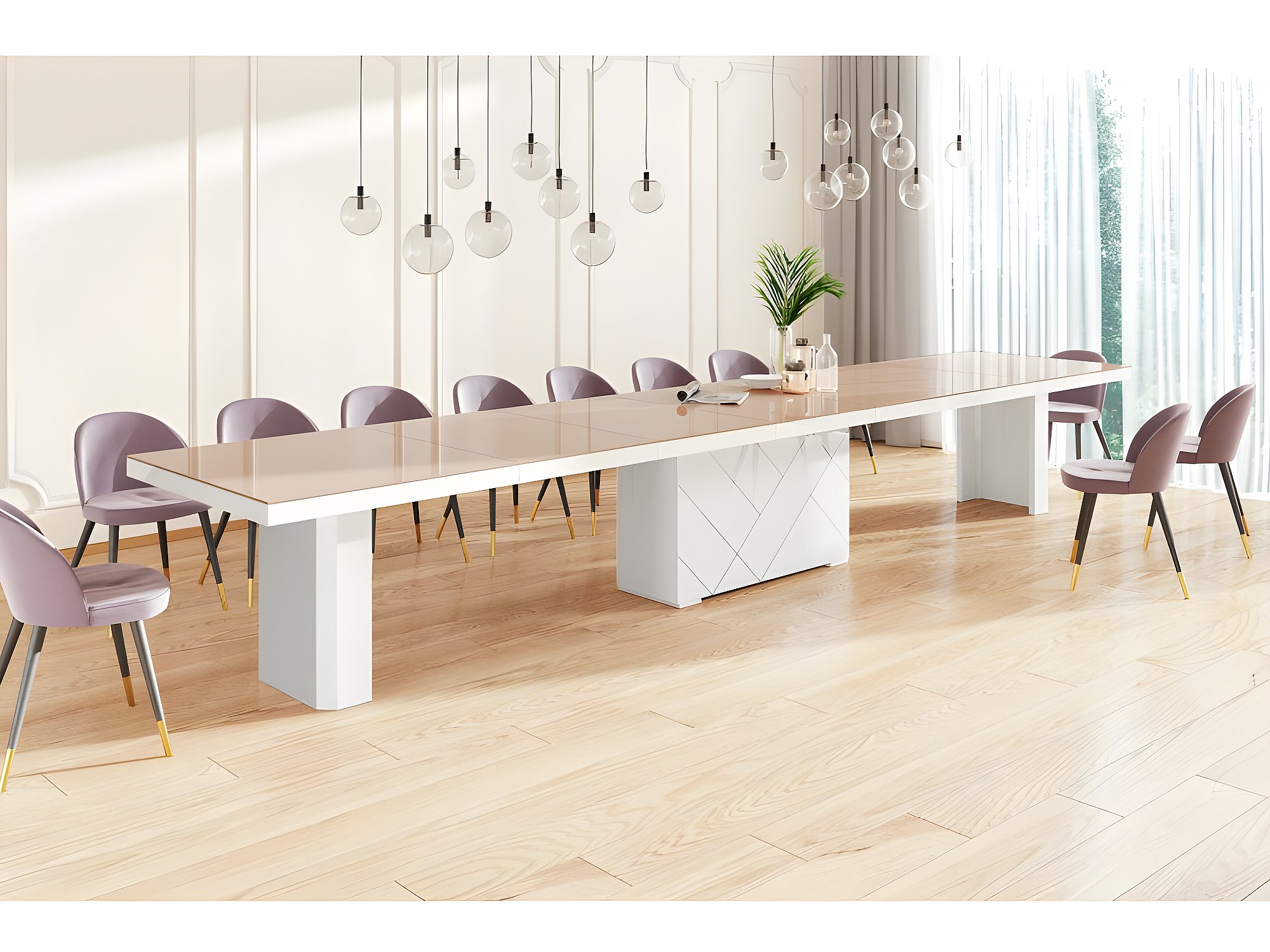 Table à manger évolutive 180-228-276-324-372-420-468 x 100 x 75 cm ...