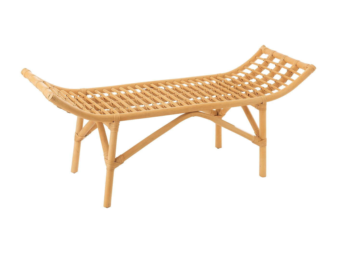 Banco Banou de ratán de caña y bambú natural L 120 cm