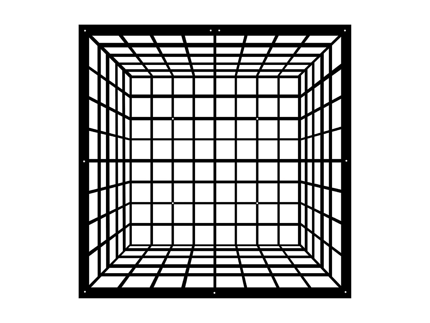 Décoration en Métal Cube 3 - Noir - 80x3x80 cm - EPIKASA