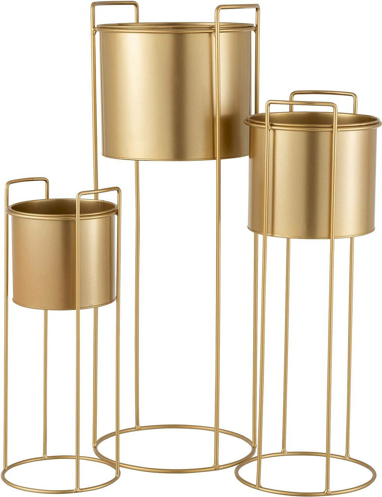 Set De 3 Cachepot Sur Pied Metal