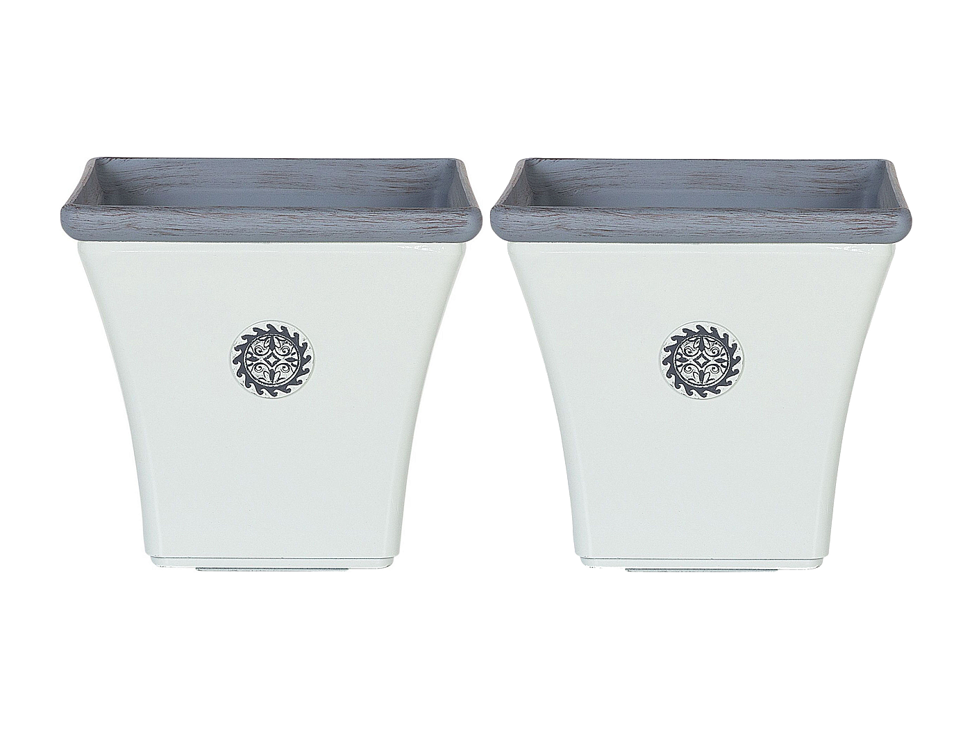 Bloempot set van 2 wit 43 x 43 x 39 cm ELATEIA