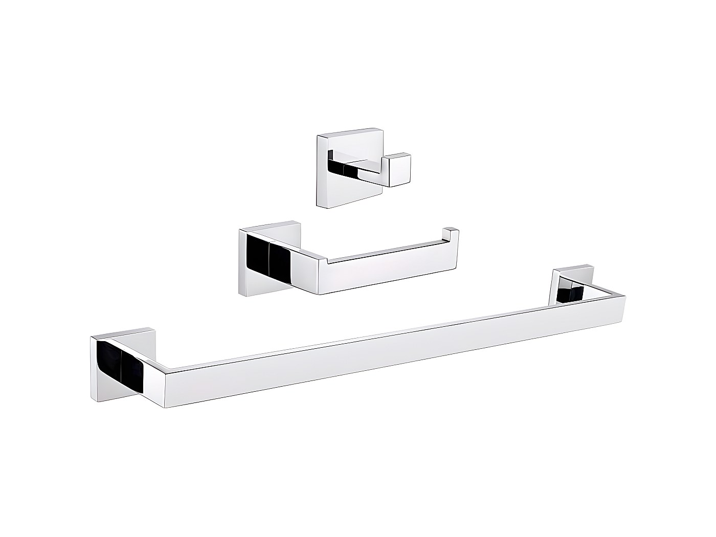 Conjunto accesorios de baño LUANDA cromado Toallero + portarrollos + 1 ...