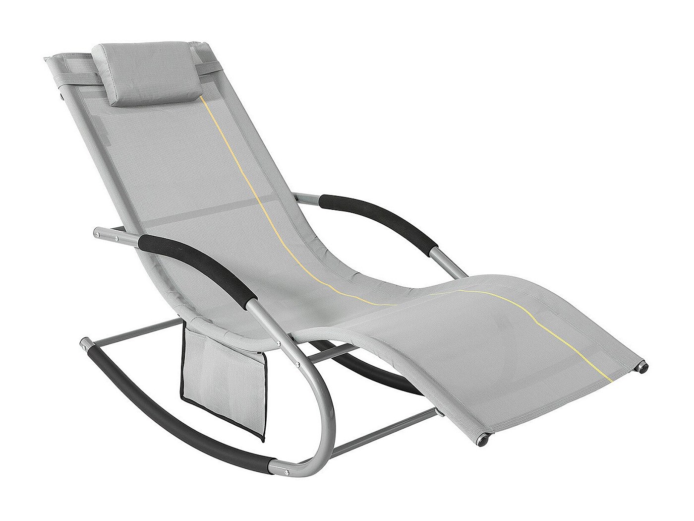 Tumbona, Mecedora con Almohada y Bolsillo Lateral, Estructura de Hierro ...