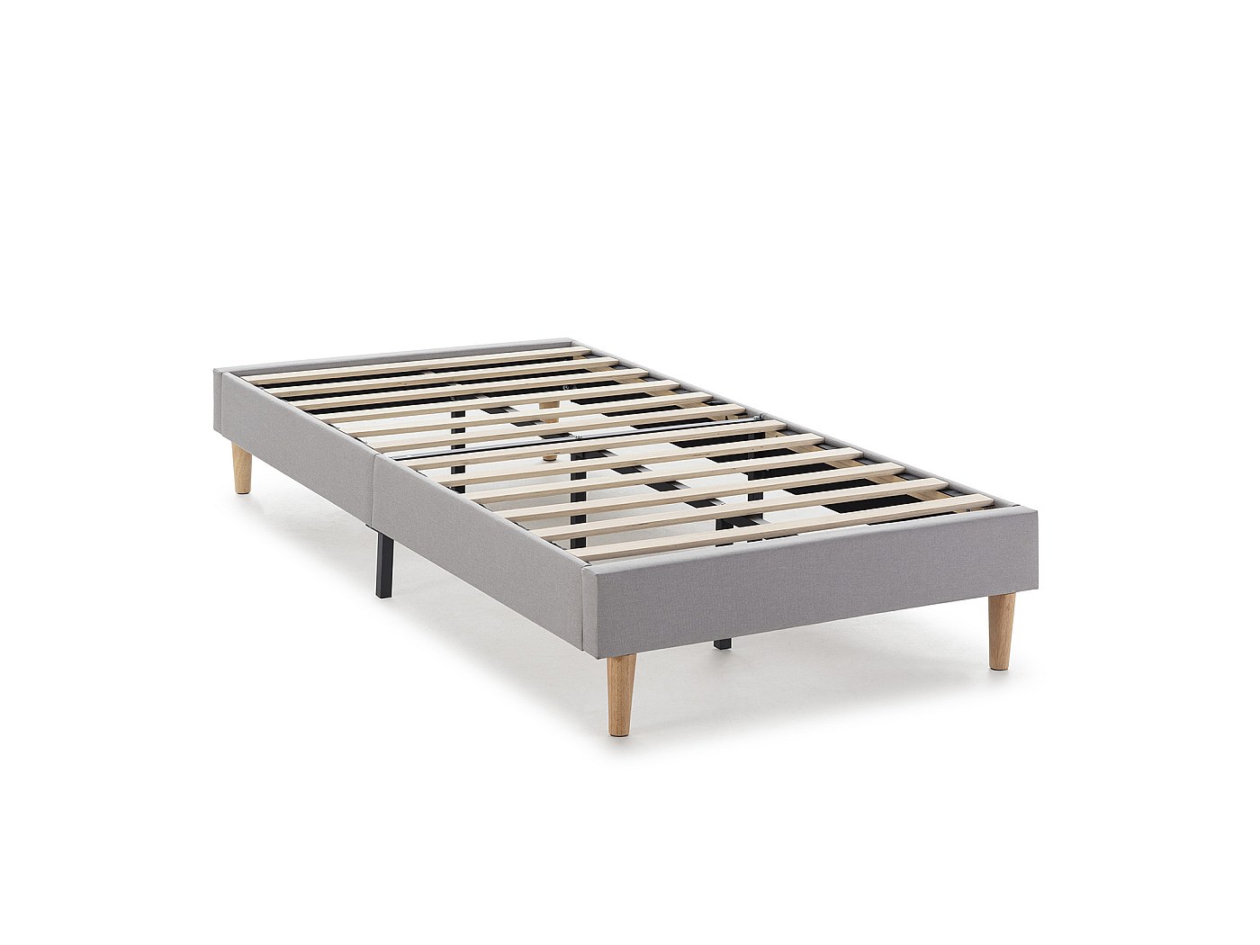 Base tapizada Aura 90x190 cm Gris Claro