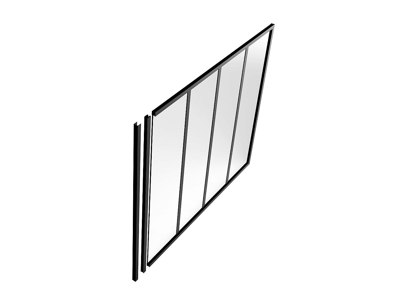 Poteau de terminaison en aluminium thermolaqué pour verrière H105 Noir ...
