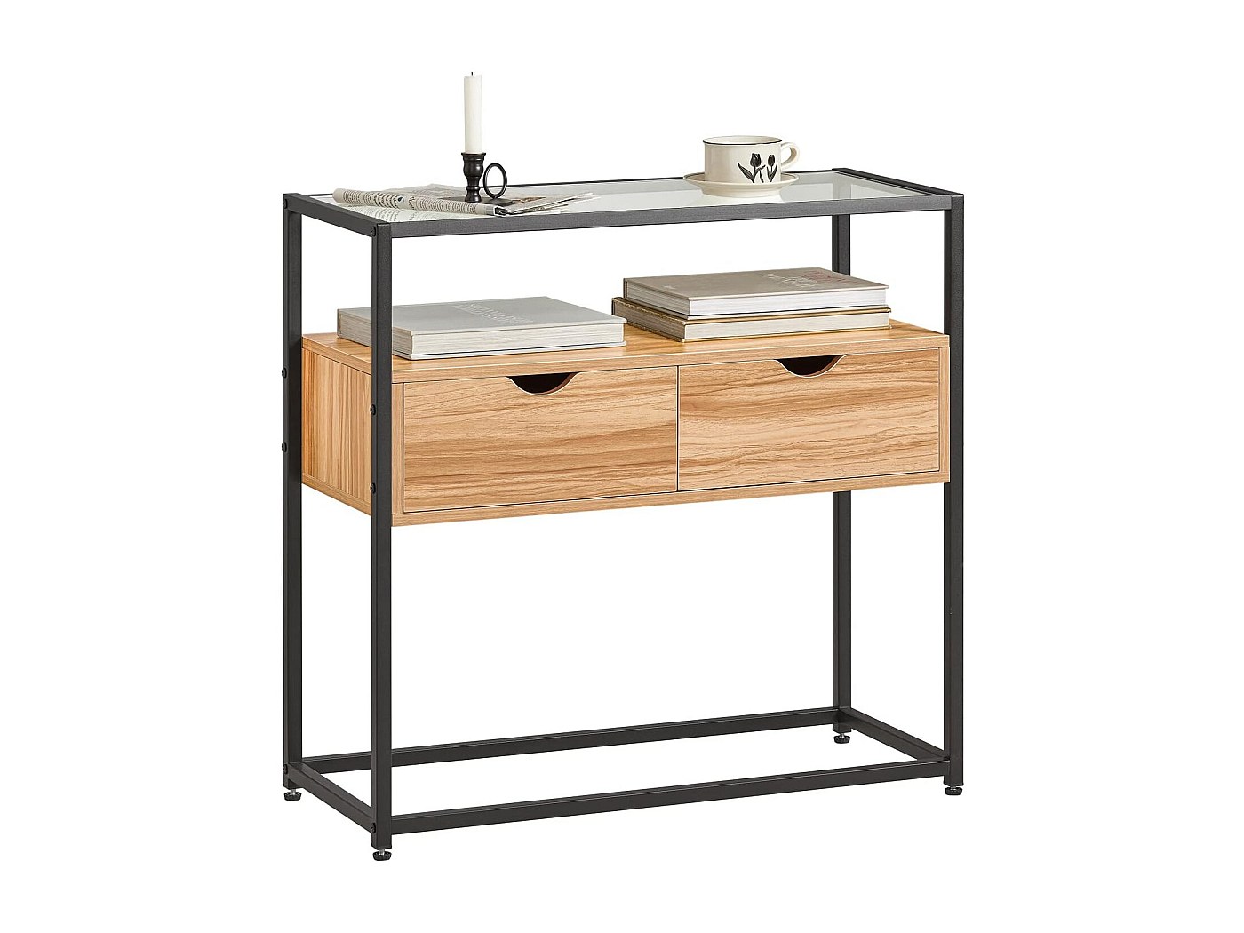 Table Console, Table d’Entrée, Meuble d’Entrée avec 2 Tiroirs Surface ...