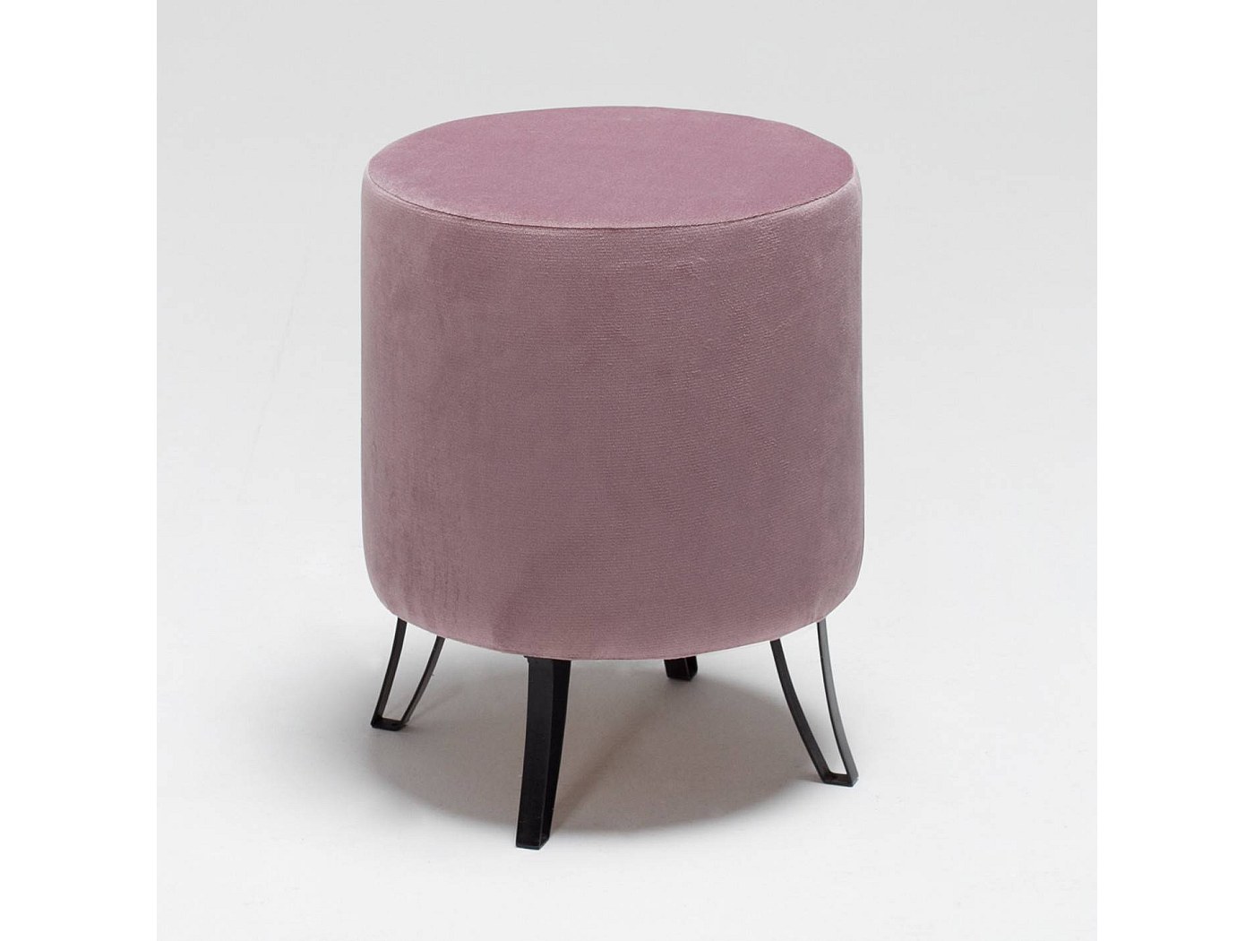 Puf Altadena 223, Rosa, 40cm, Diámetro: 40, Tapiz, Patas: Metal