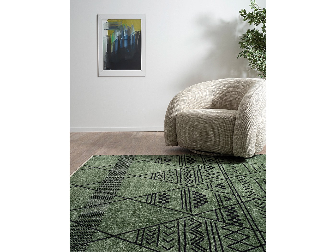 Tapis 185x120 vert Kriens Maya