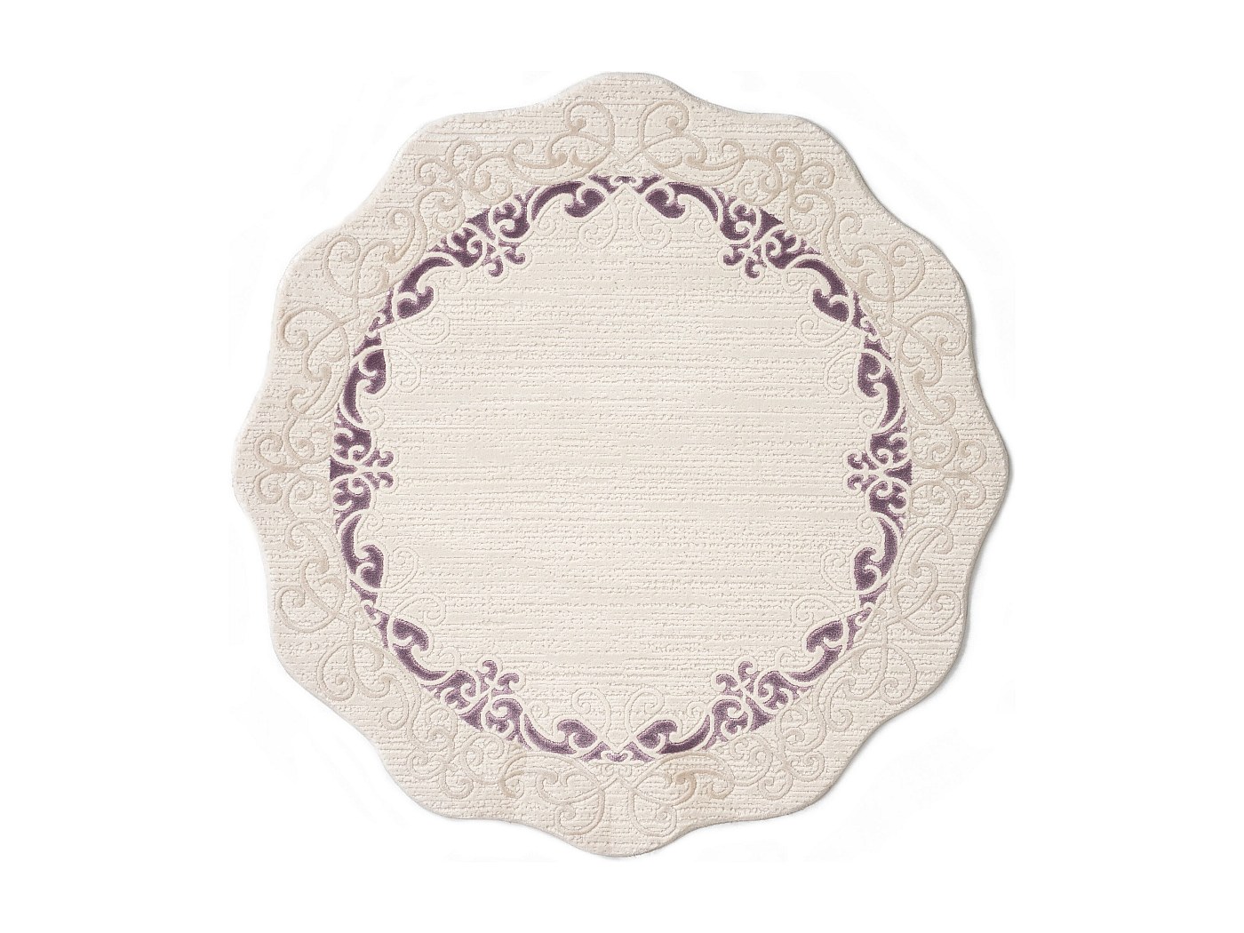 Teppich 160x160 Lila Royal Frame