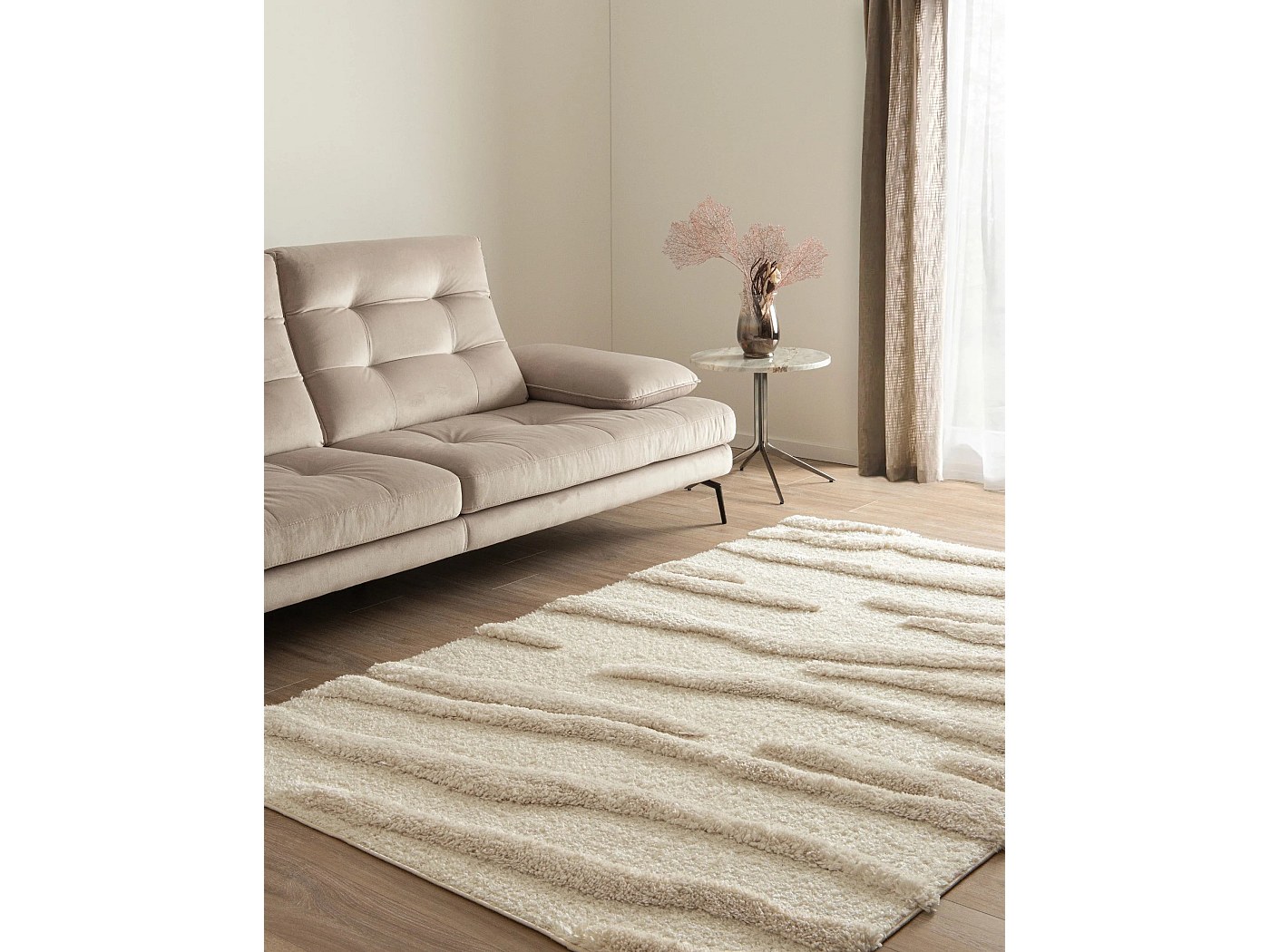 Tappeto shaggy 305x240 Bianco Thun Tribus