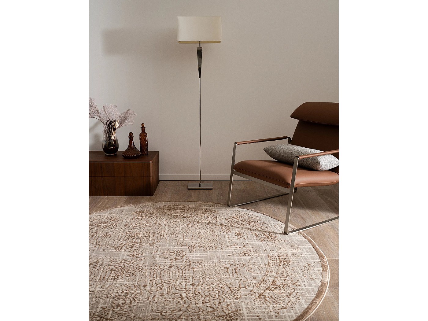 Tapijt 125x125 Beige Bern Shimmer
