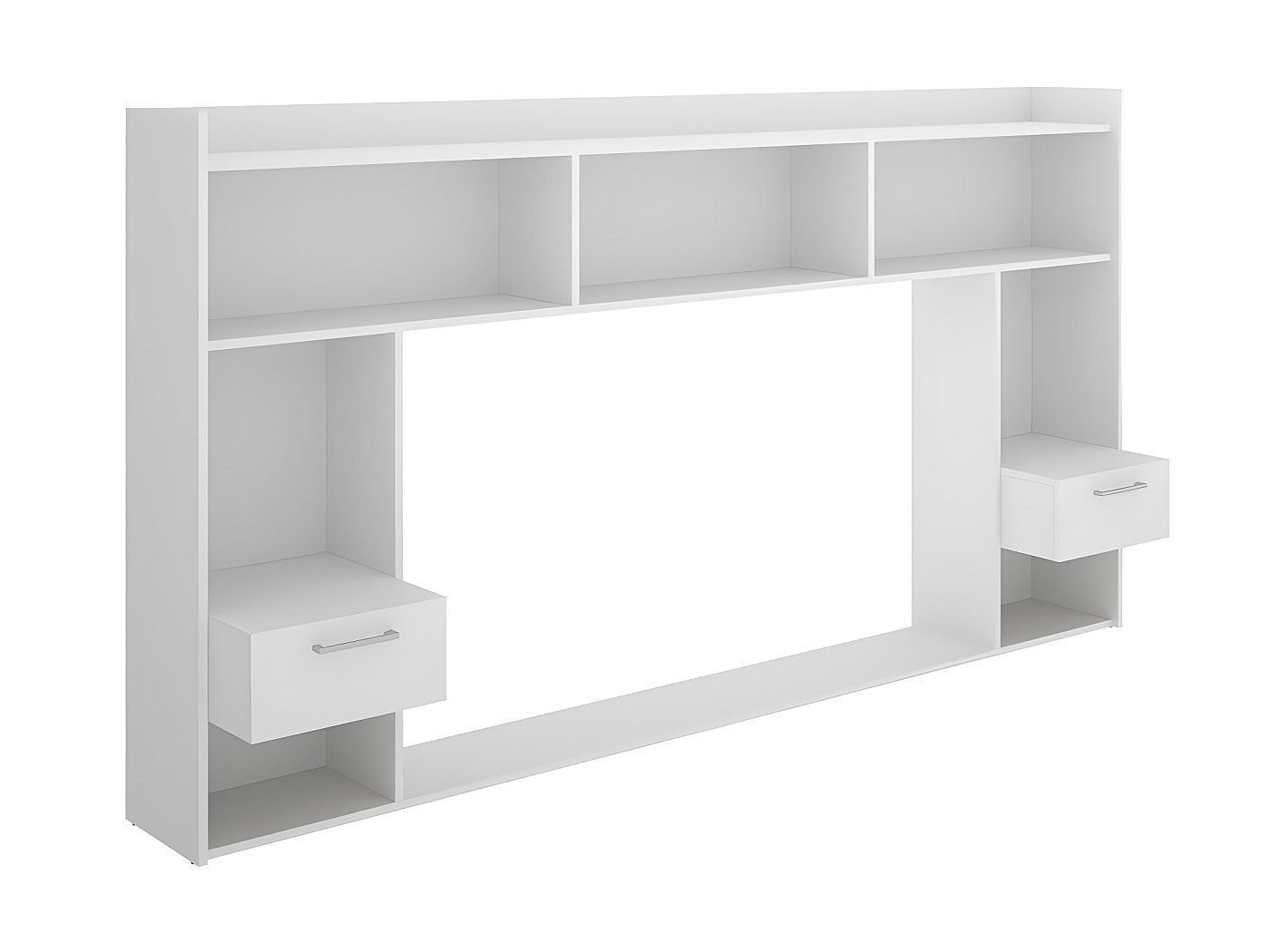 Wit hoofdeinde met ingebouwde opbergruimte en nachtkastjes. KEVIN ...