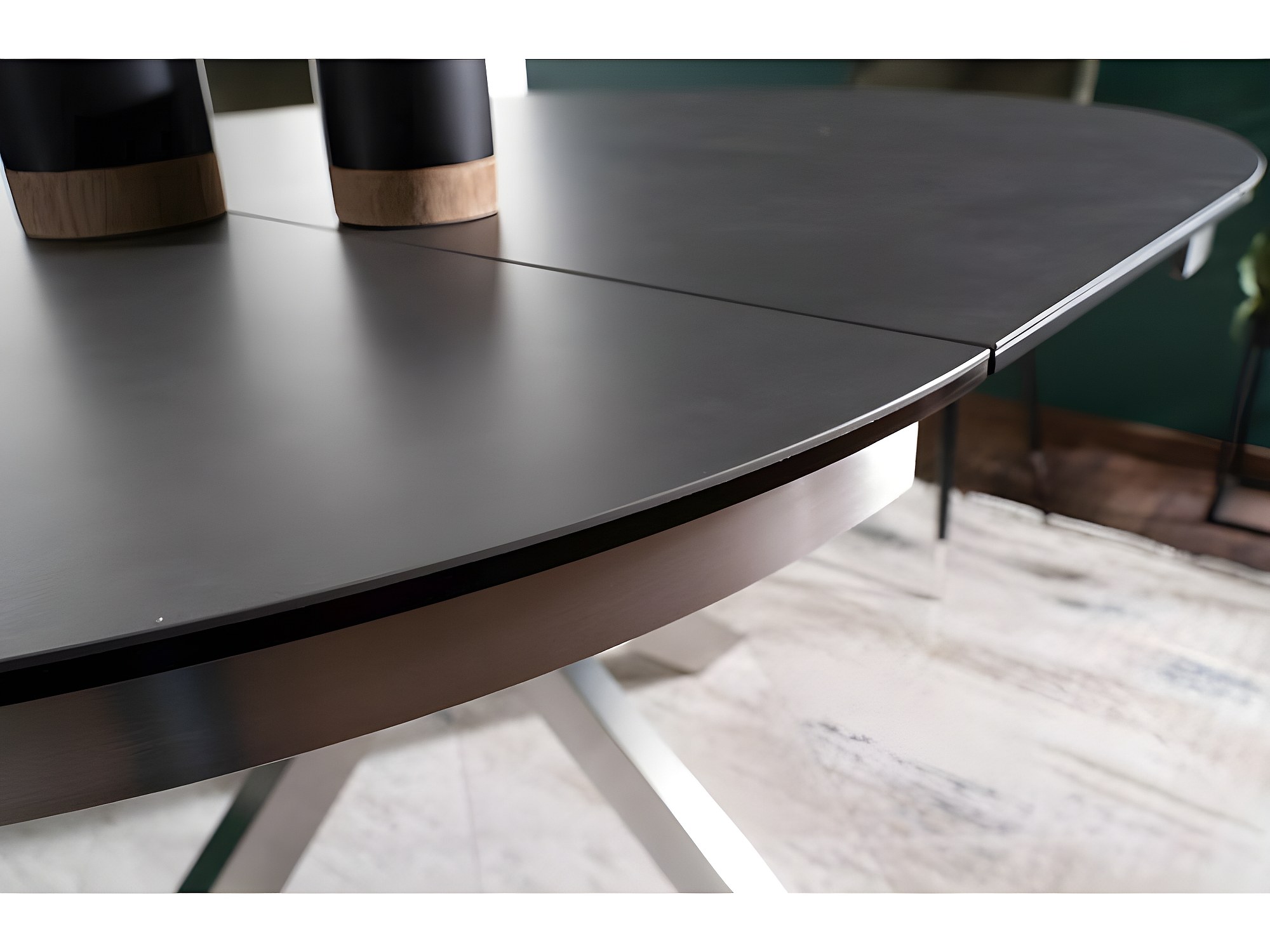 Table à manger extensible 120-160 x 120 x 76 cm - Gris foncé