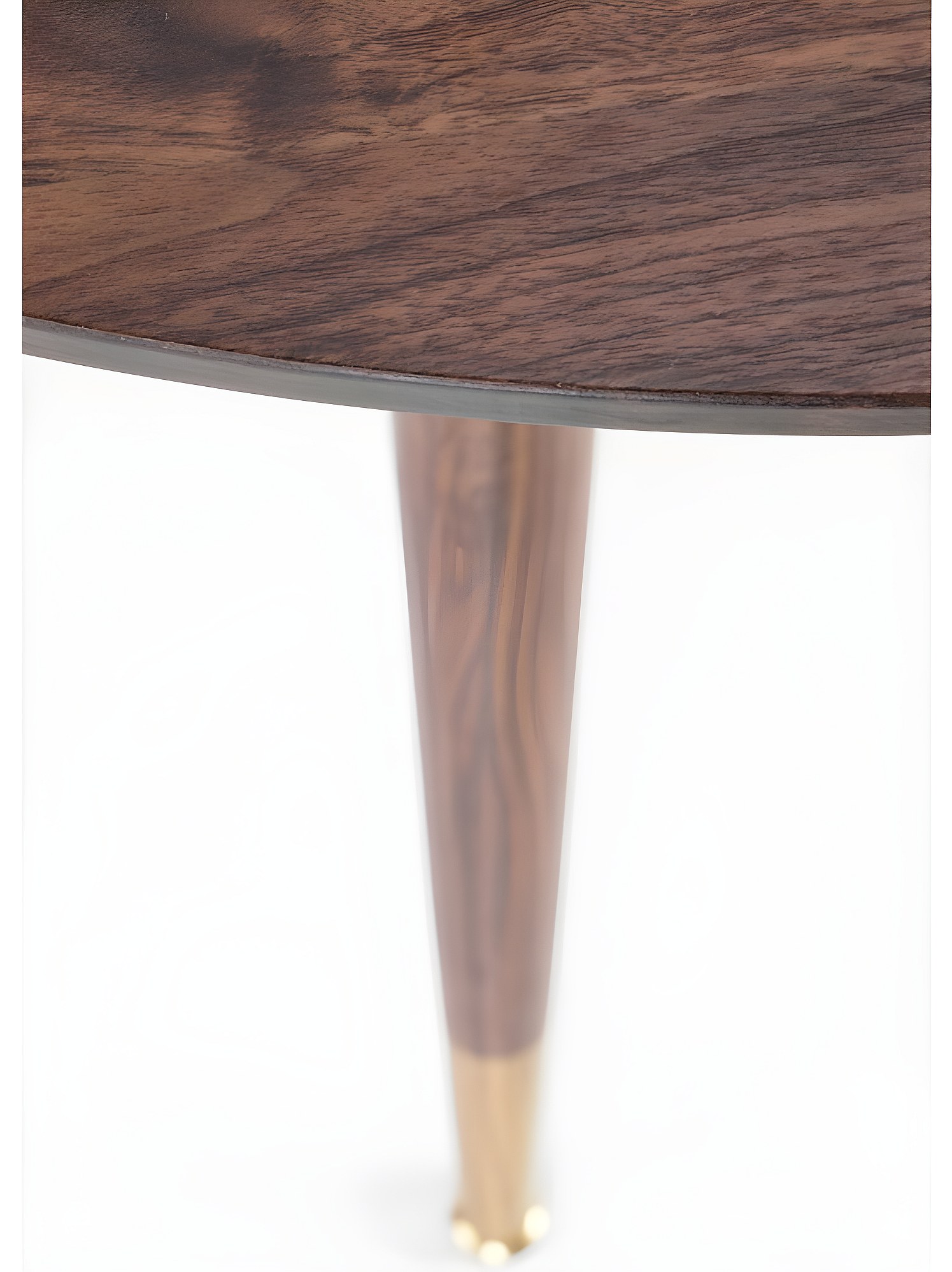 Table à manger ronde 110 x 76 cm - Noyer/Doré