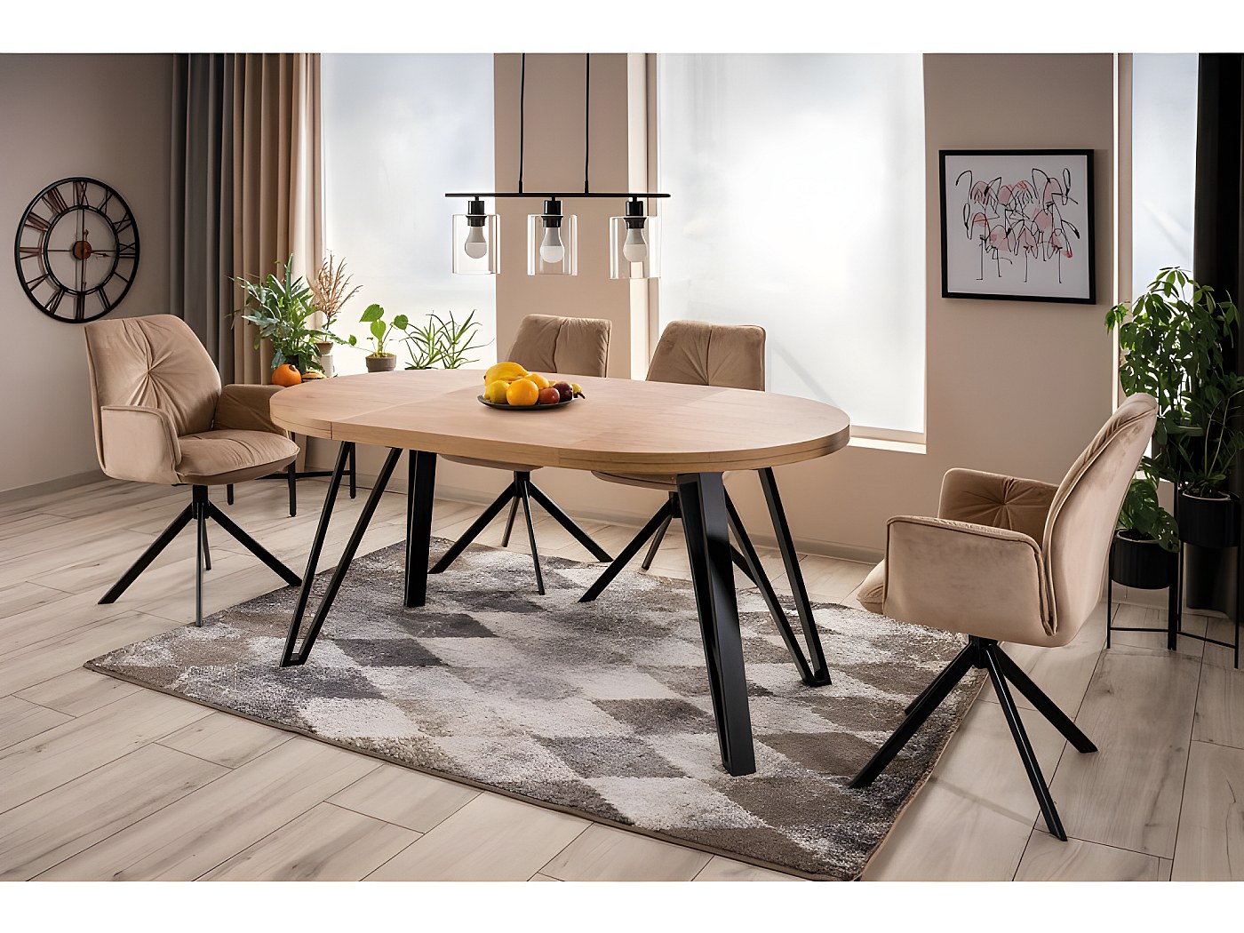 Table à manger extensible 100-168 x 100 x 76 cm -Chêne artisanal