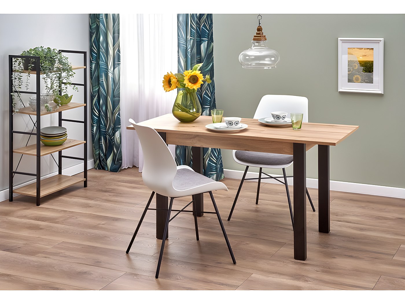 Table à manger extensible 100-135 x 60 x 75 cm - Chêne wotan