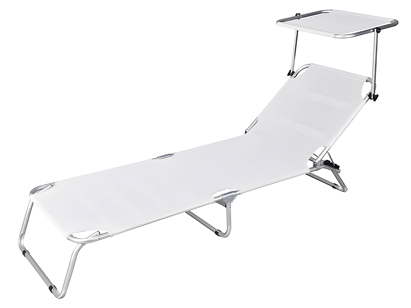 Estosa - Lit de plage pliant en aluminium Litto blanc