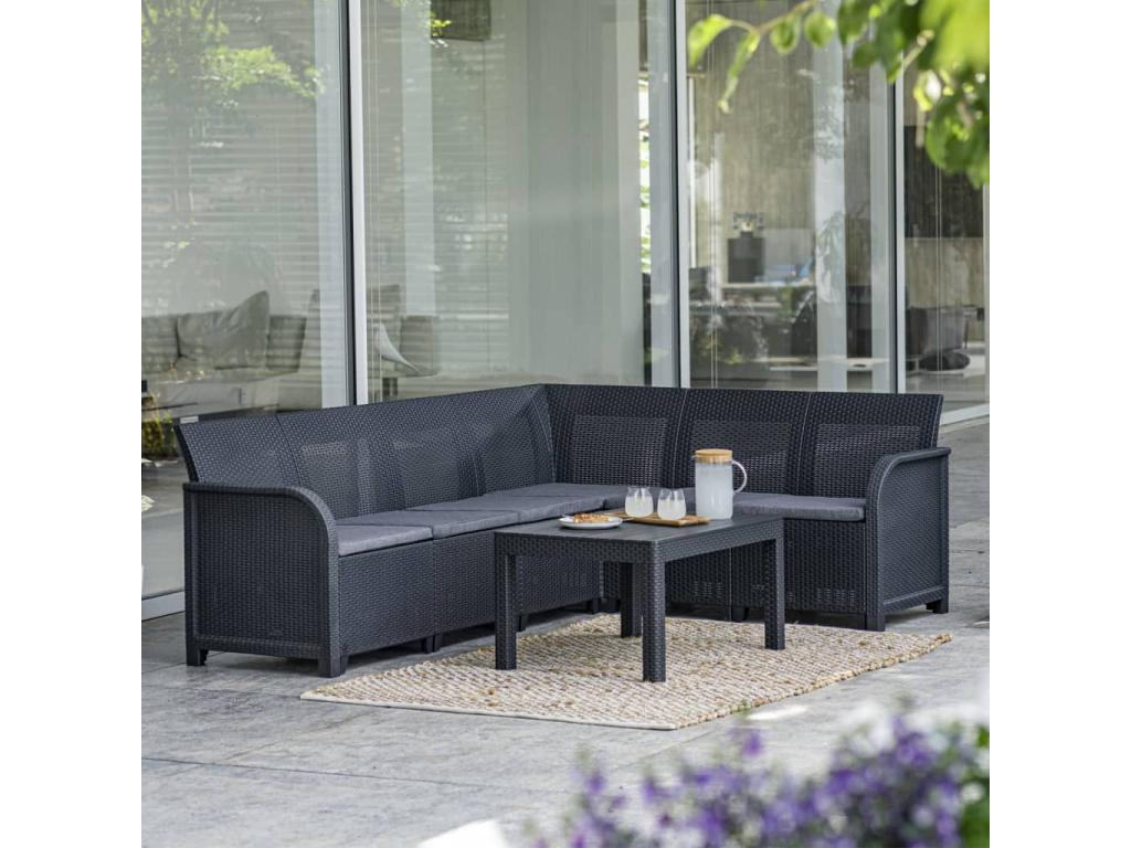 Keter Garden 2 Sitzer Sofa Rosalie Graphitgrau