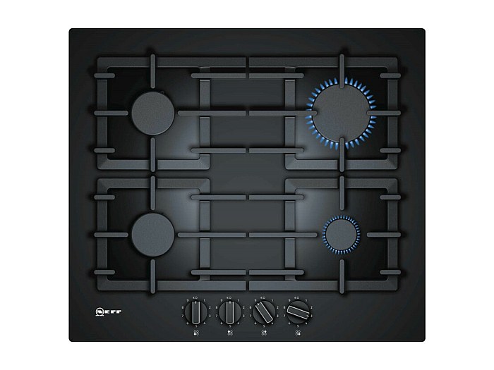 Table verre gaz 60cm 4 feux noir - t26cs49s0