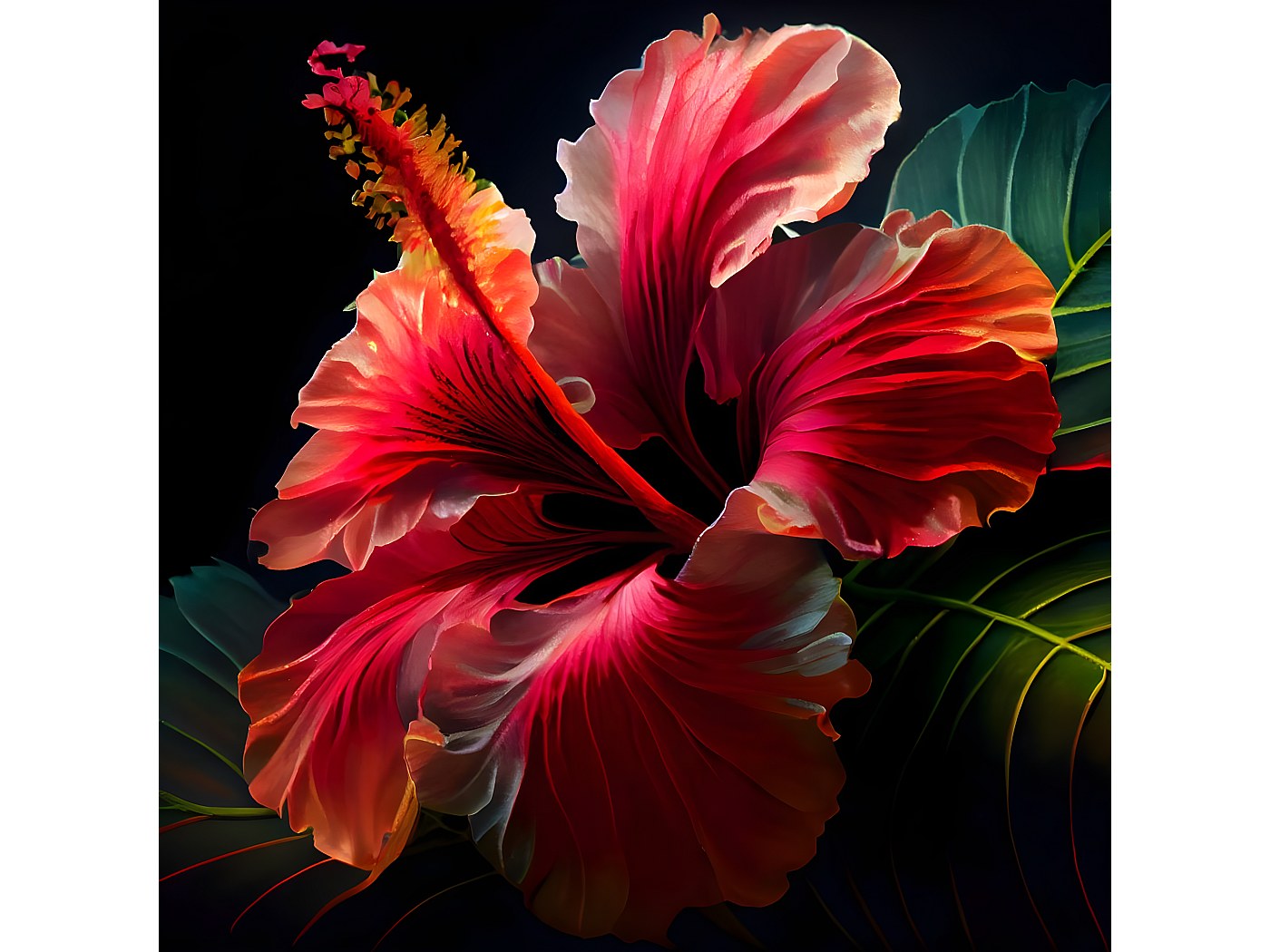 Tableau mural hibiscus