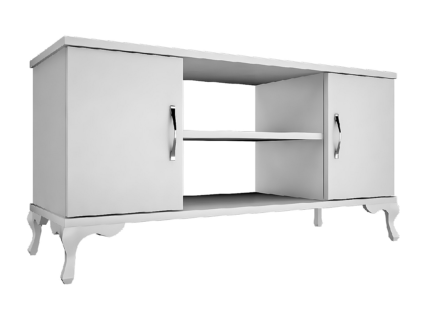 Meuble TV Doris - Blanc - 111 x 40 x 57 cm - EPIKASA