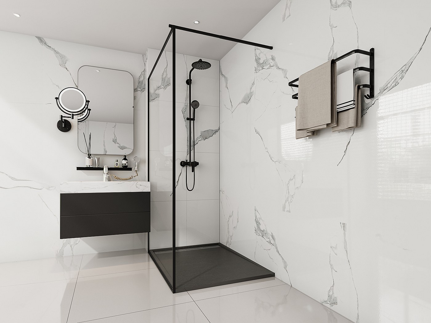 Extraflache, zuschneidbare Aufsatz- oder Einbauduschtasse - Kunstharz ...