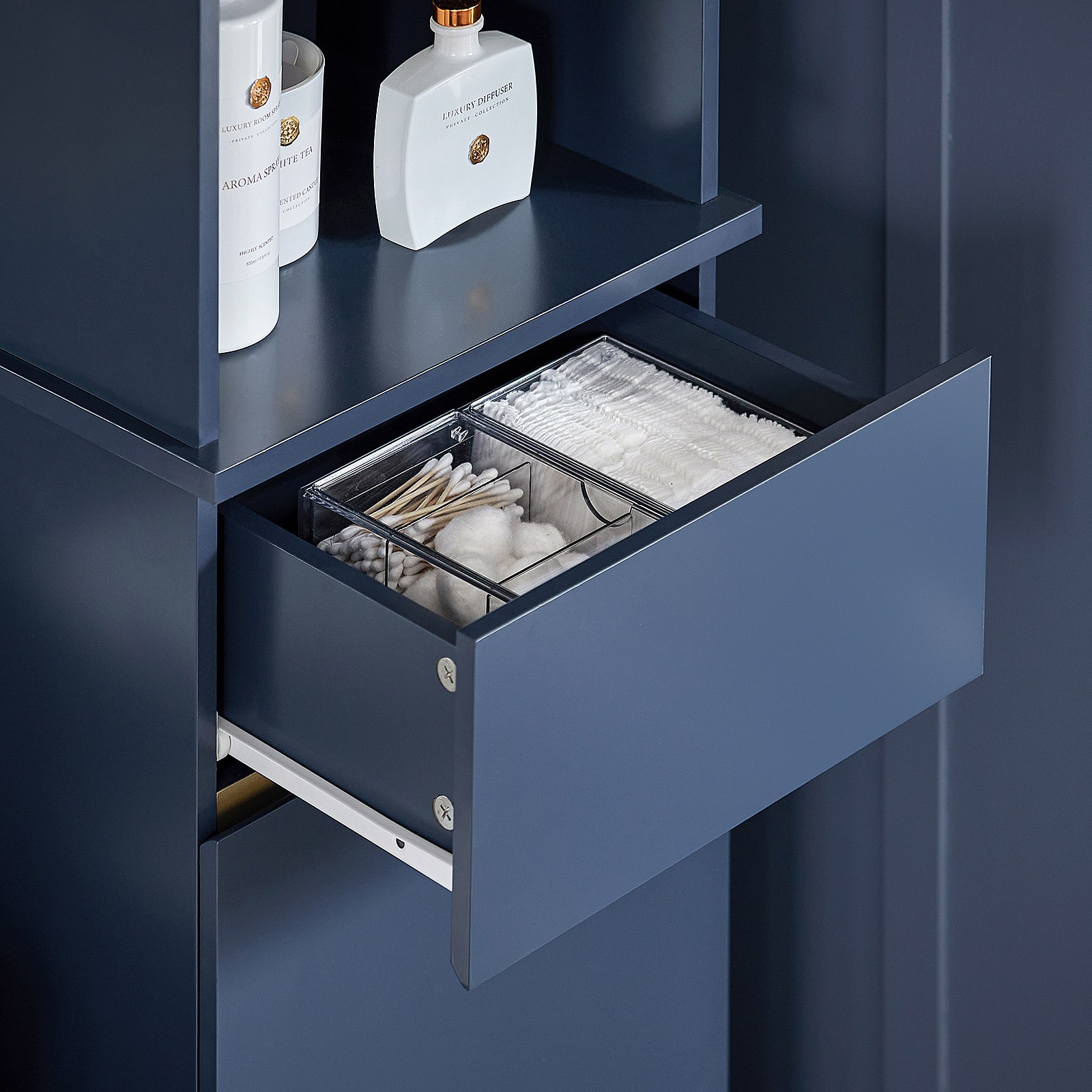 SoBuy BZR112-B Meuble Colonne de Salle de Bain, Armoire Haute, Étagère ...