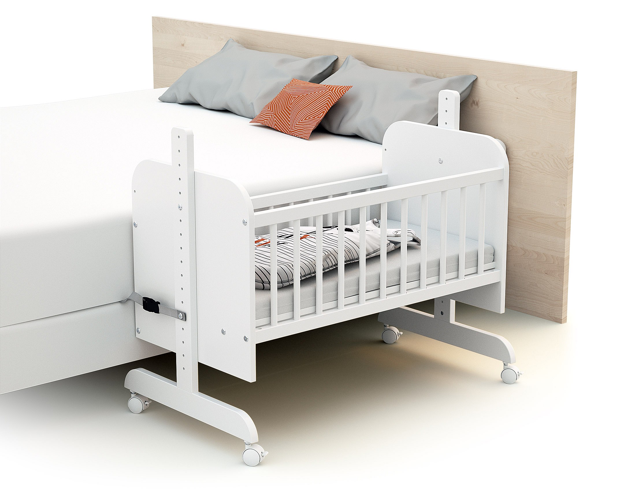 Cuna de colecho de madera de 40 x 80 blanco