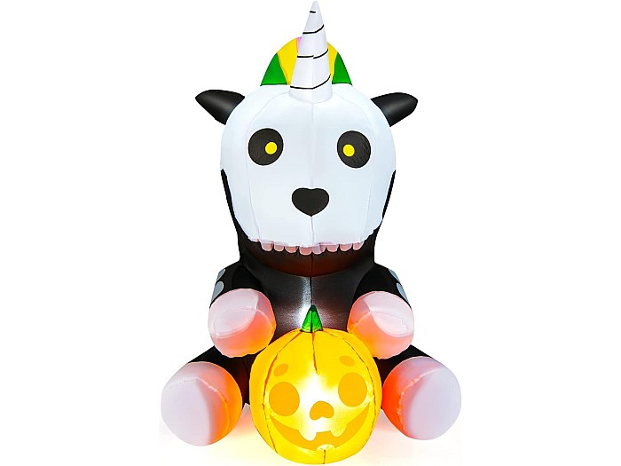 Squelette de licorne gonflable d'halloween de 150 cm avec citrouille ...