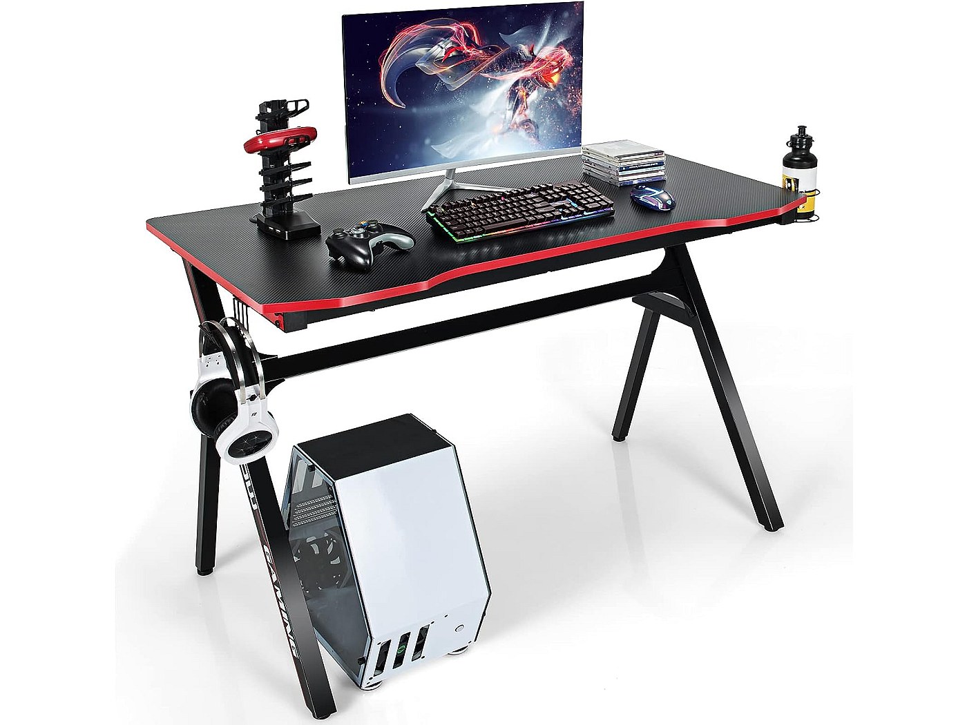 bureau de jeu, gaming bureau ergonomique avec cadre en forme de k ...