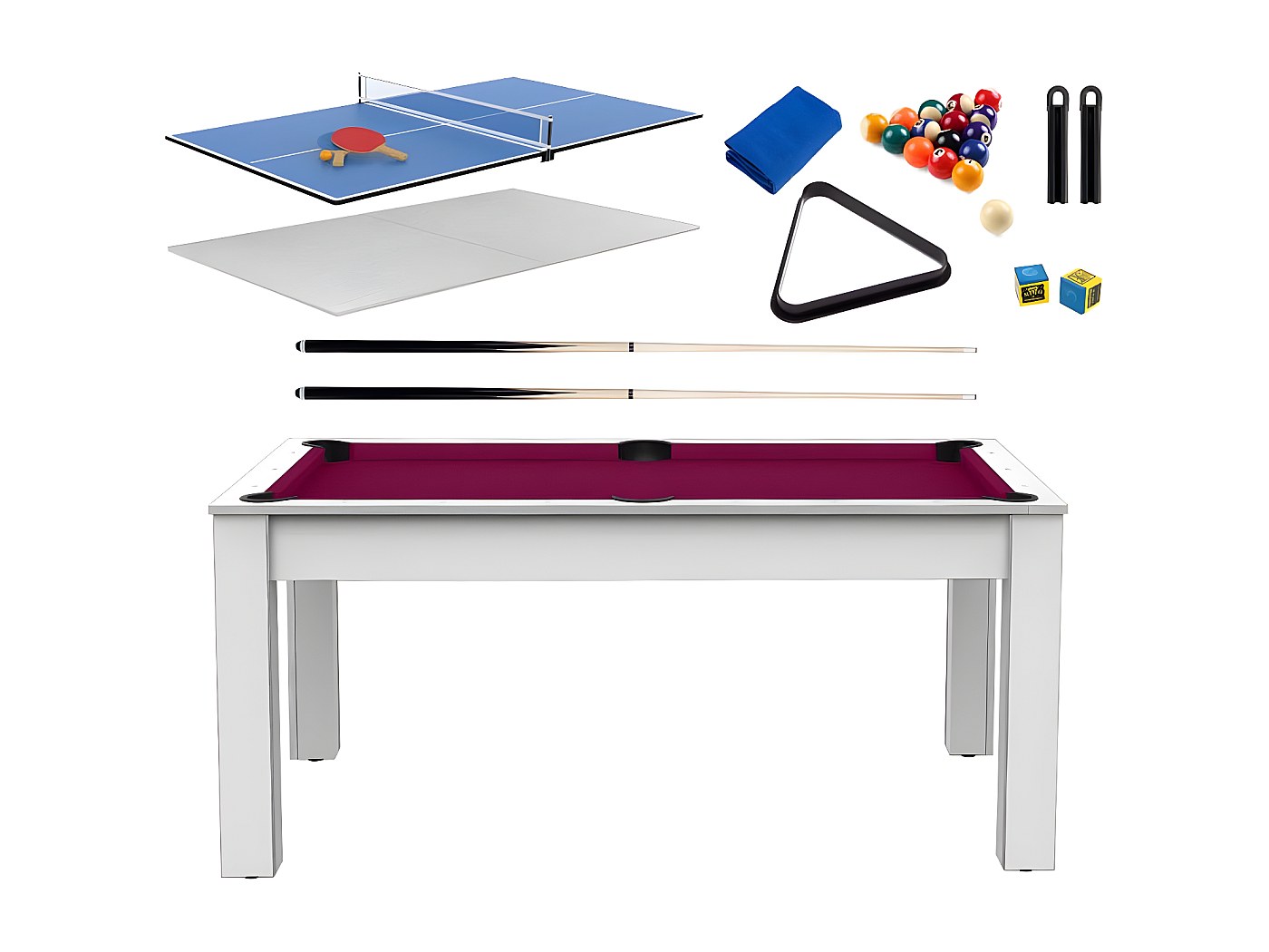 Billard convertible table 6 personnes Texas + plateau 2 en 1 dinatoire ...