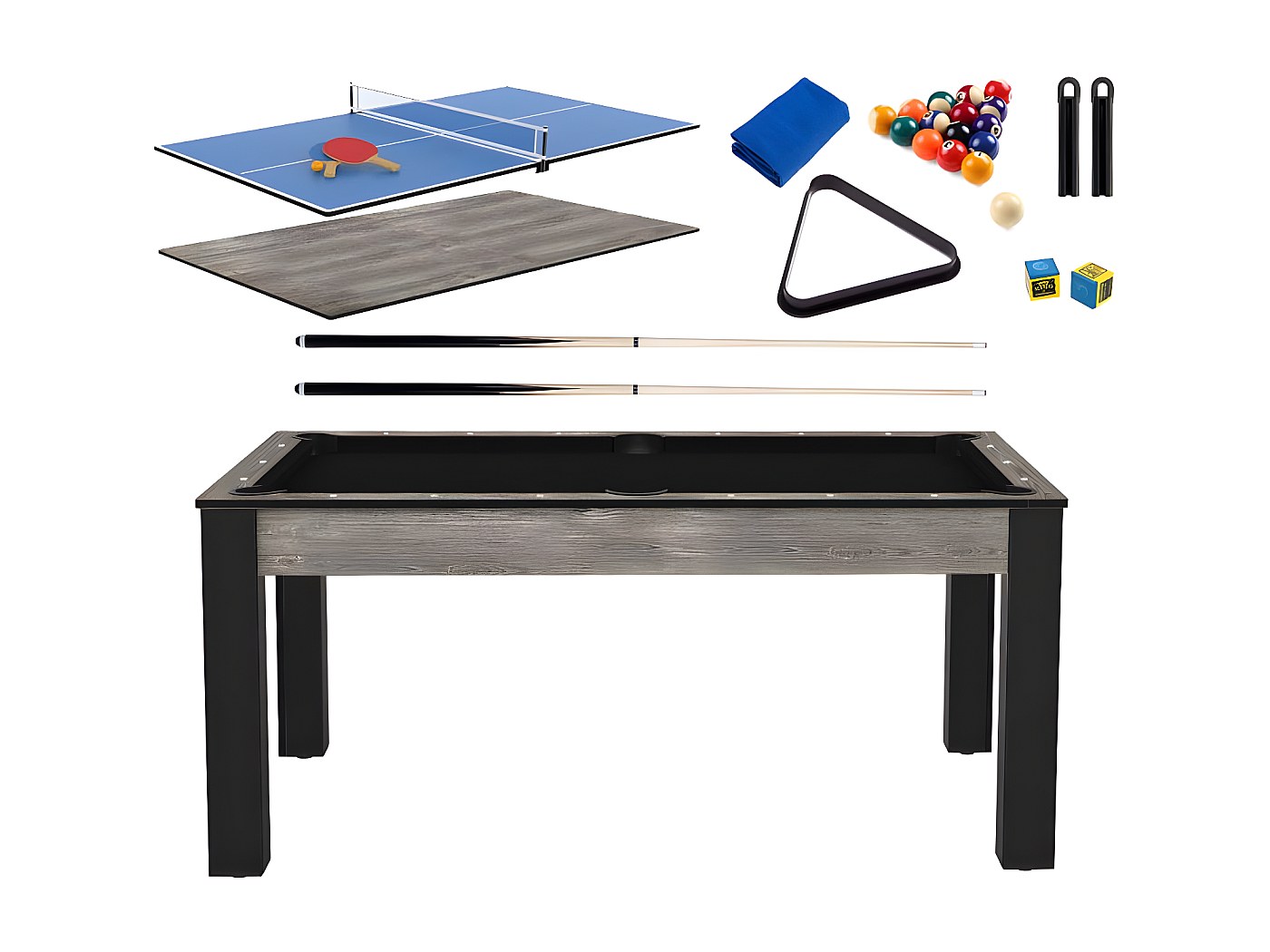 Billard convertible table 6 personnes Texas + plateau 2 en 1 dinatoire ...