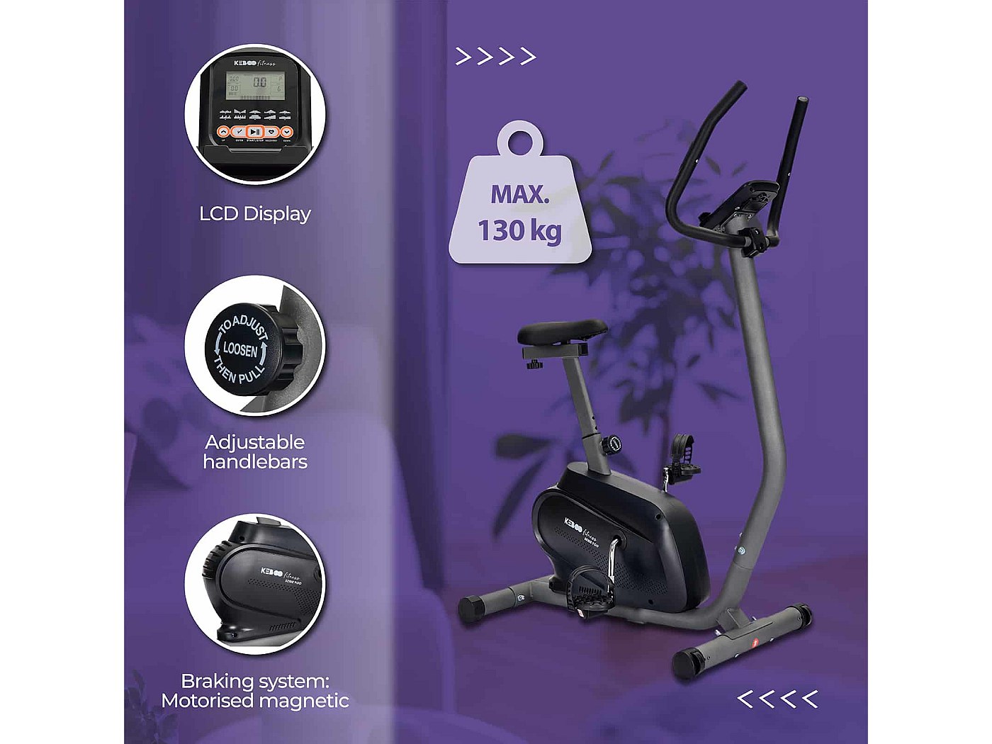 Bicicleta Estática Keboo Serie 900 Magnética 16 Niveles,Ajustable ...