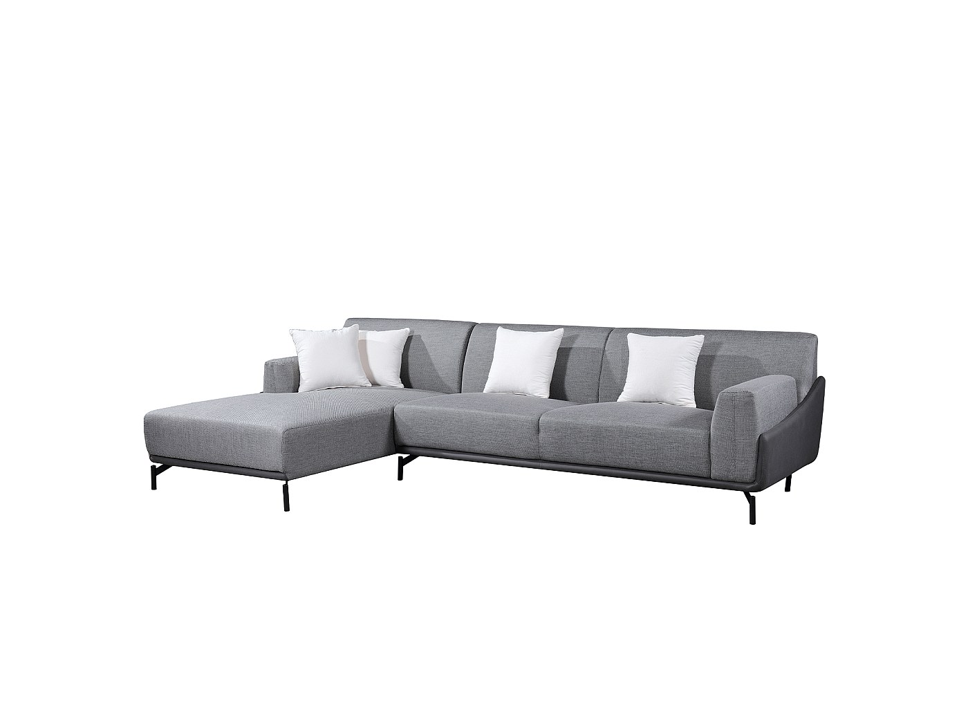 Canapé Méridienne à Gauche 3 Places Puglia Pärumm 300/175x95x80 cm Gris ...