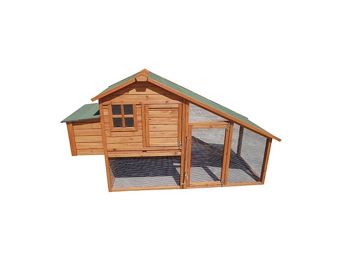 Poulailler en Bois et Métal Galvanisé Gardiun Iowa 77x190x112 cm pour 4 ...