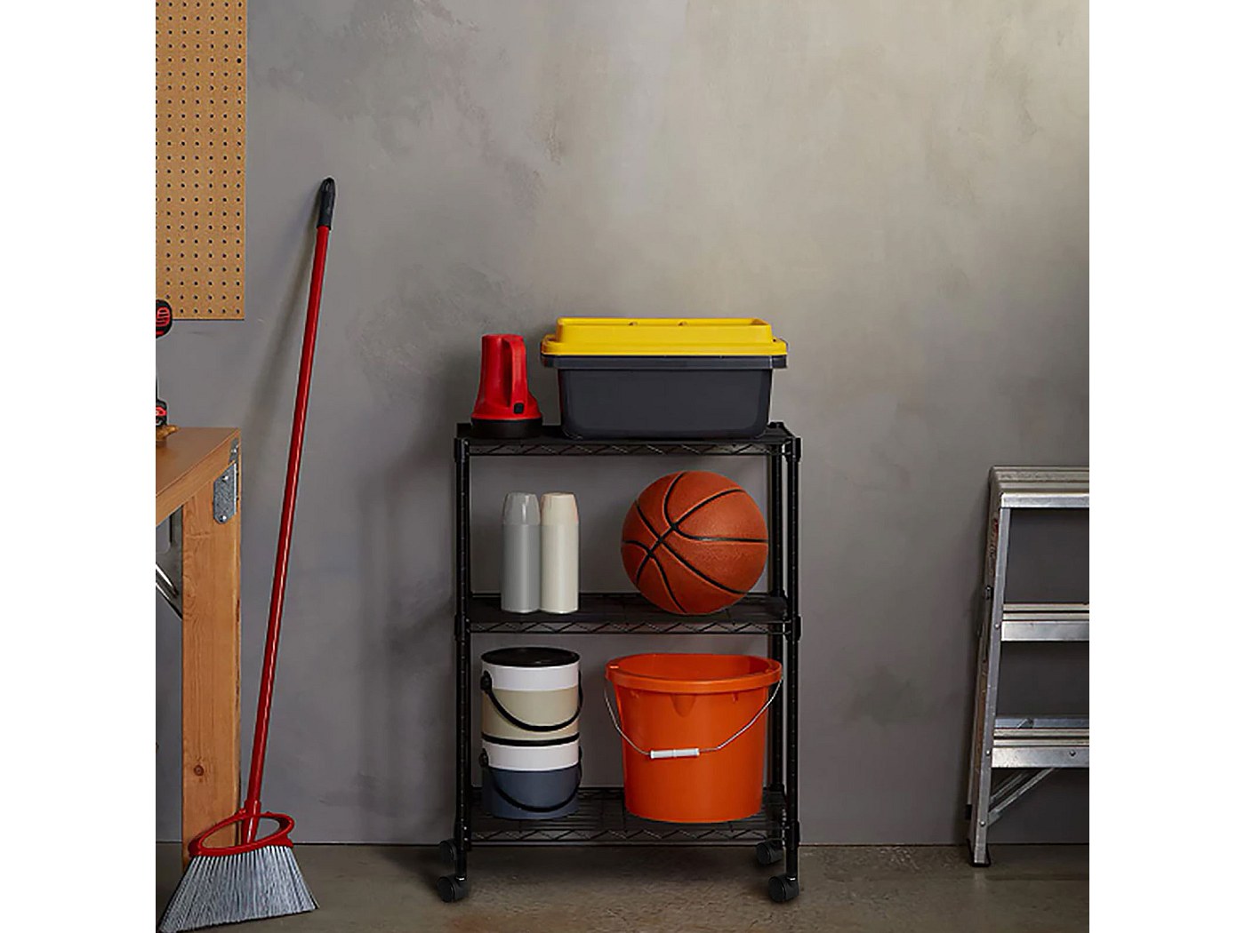 Étagère à 3 Niveaux Aéré et Roues Catter House Klaus 80 - 56x35x80 cm ...