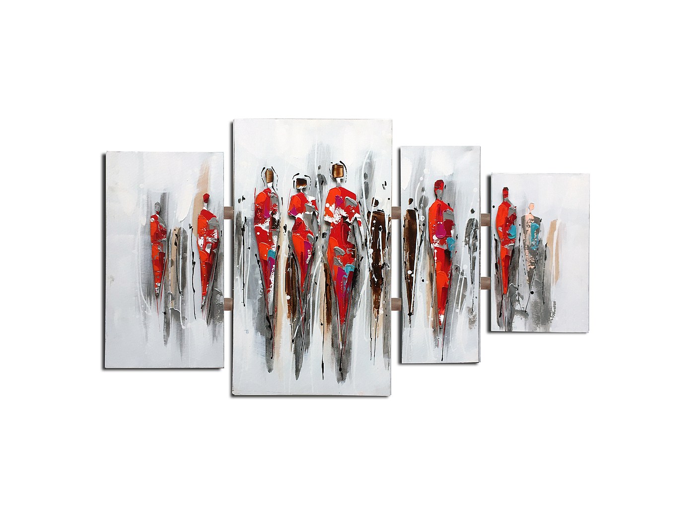 Composición de Cuadros Abstractos Kuatéh Personas 124 x 70 cm Collage ...