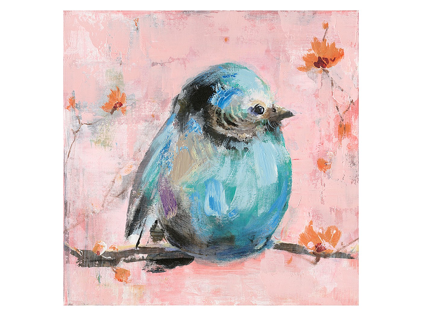 Cuadro Gorrión Azul Kuatéh 50 x 50 cm Óleo sobre Lienzo