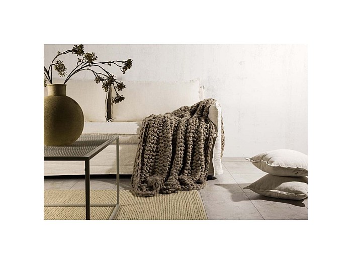 Kate plaid 170x130cm bruin.