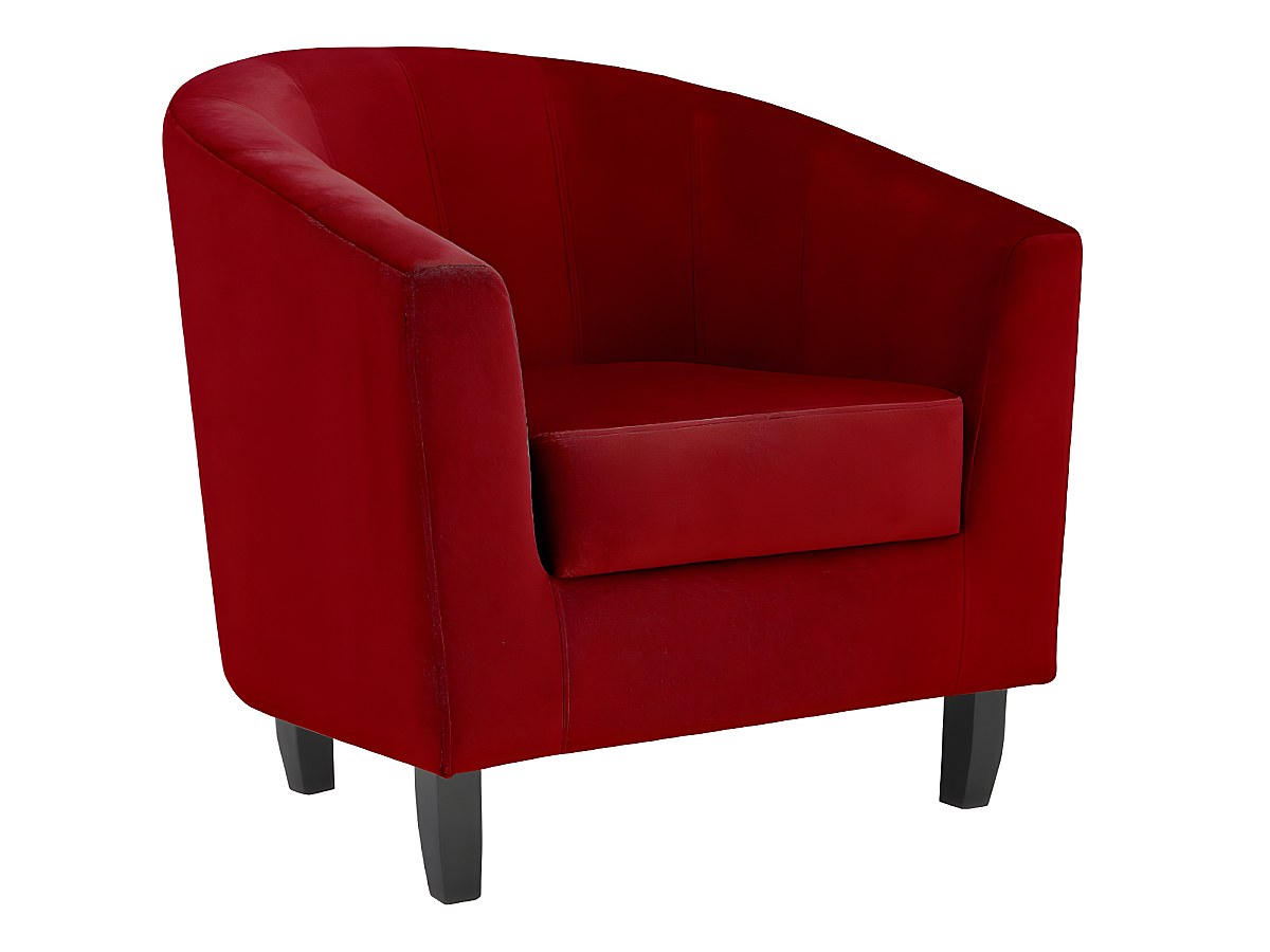 Fauteuil cabriolet en velours bordeaux CRISTOBAL II