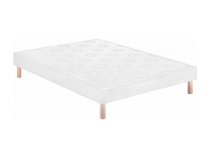 Sommier déco GRIS BÉTON morphologique 16 cm avec pieds 160x200