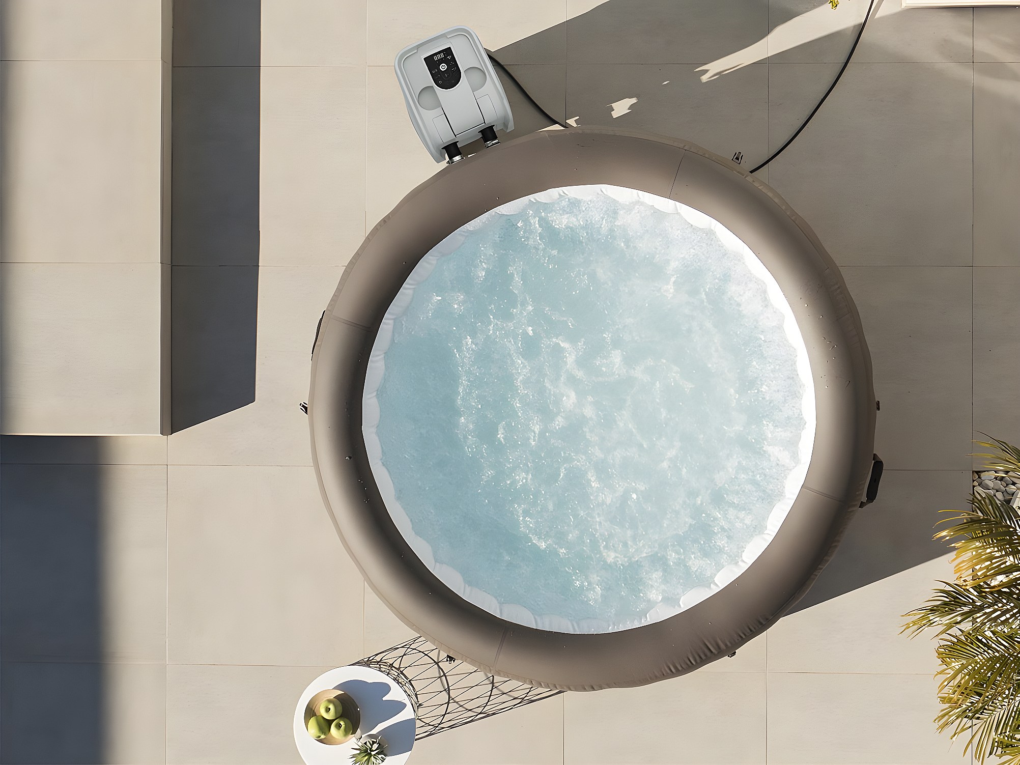 Kit spa gonflable Bestway Lay-Z-Spa Dominica rond Hydrojet 4/6 places ...