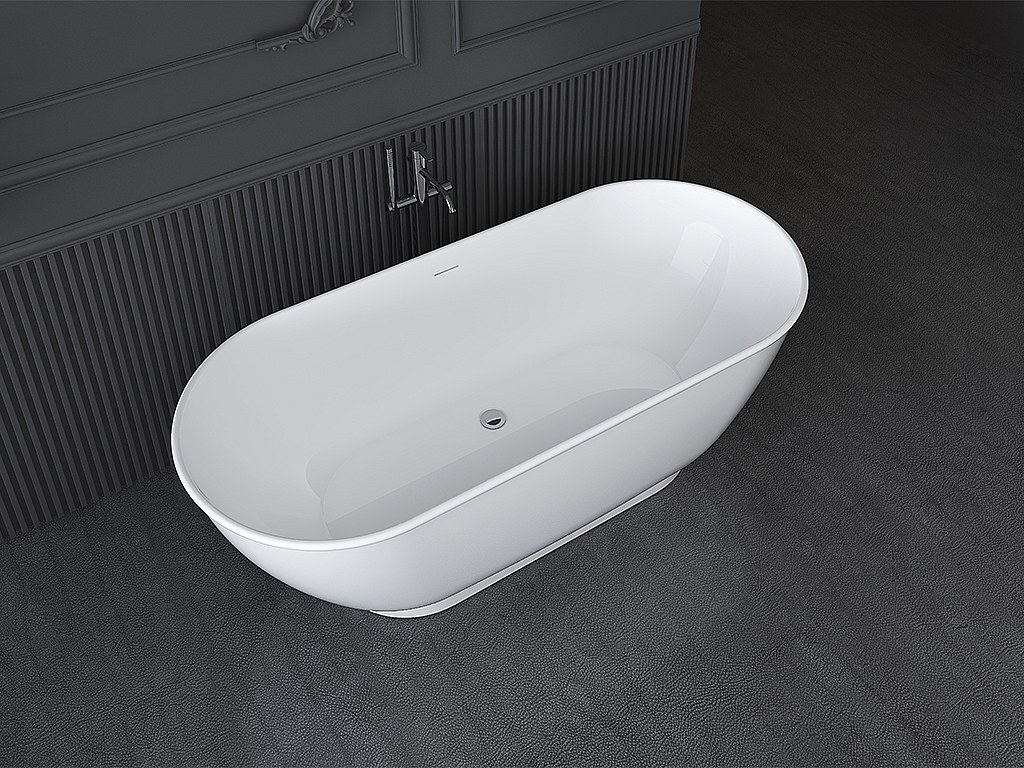 Ovalen losstaand bad - 240 L - 170 x 75 x 60 cm - Wit - Acryl - MOBULA ...