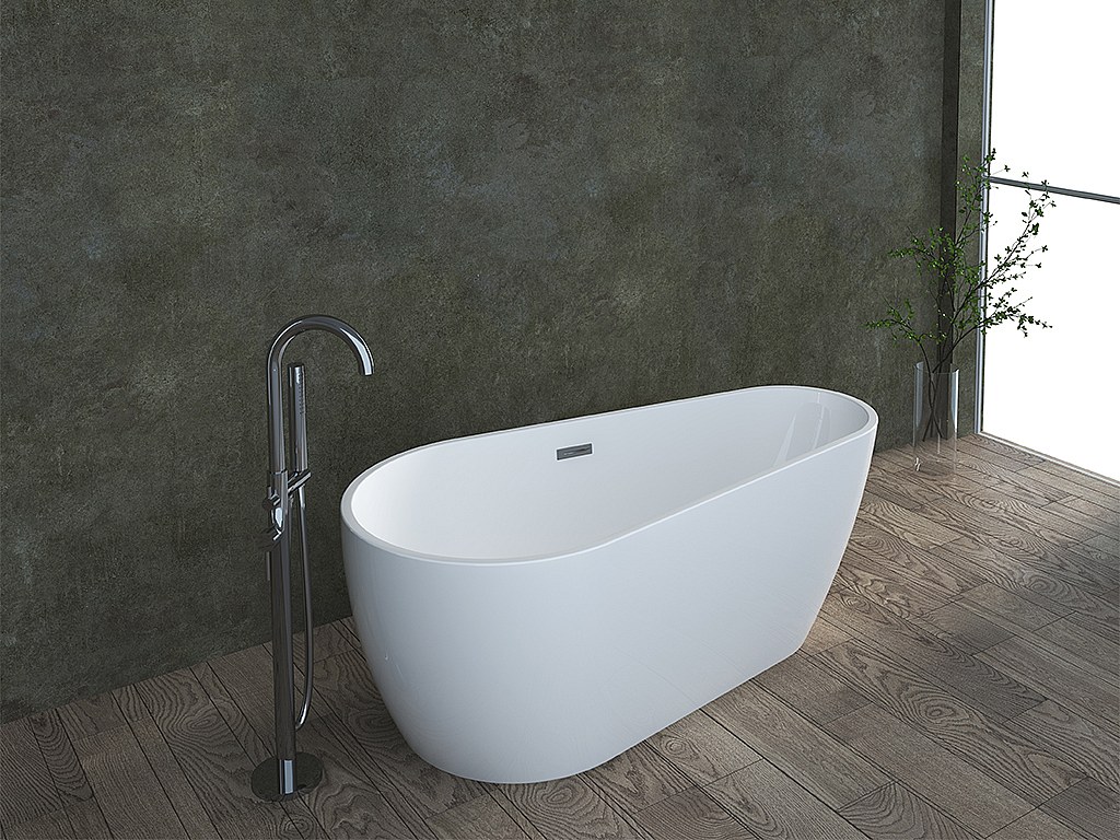 Badewanne asymetrisch Design Insel - 240 L - 160 x 80 x 59 cm - Weiß ...