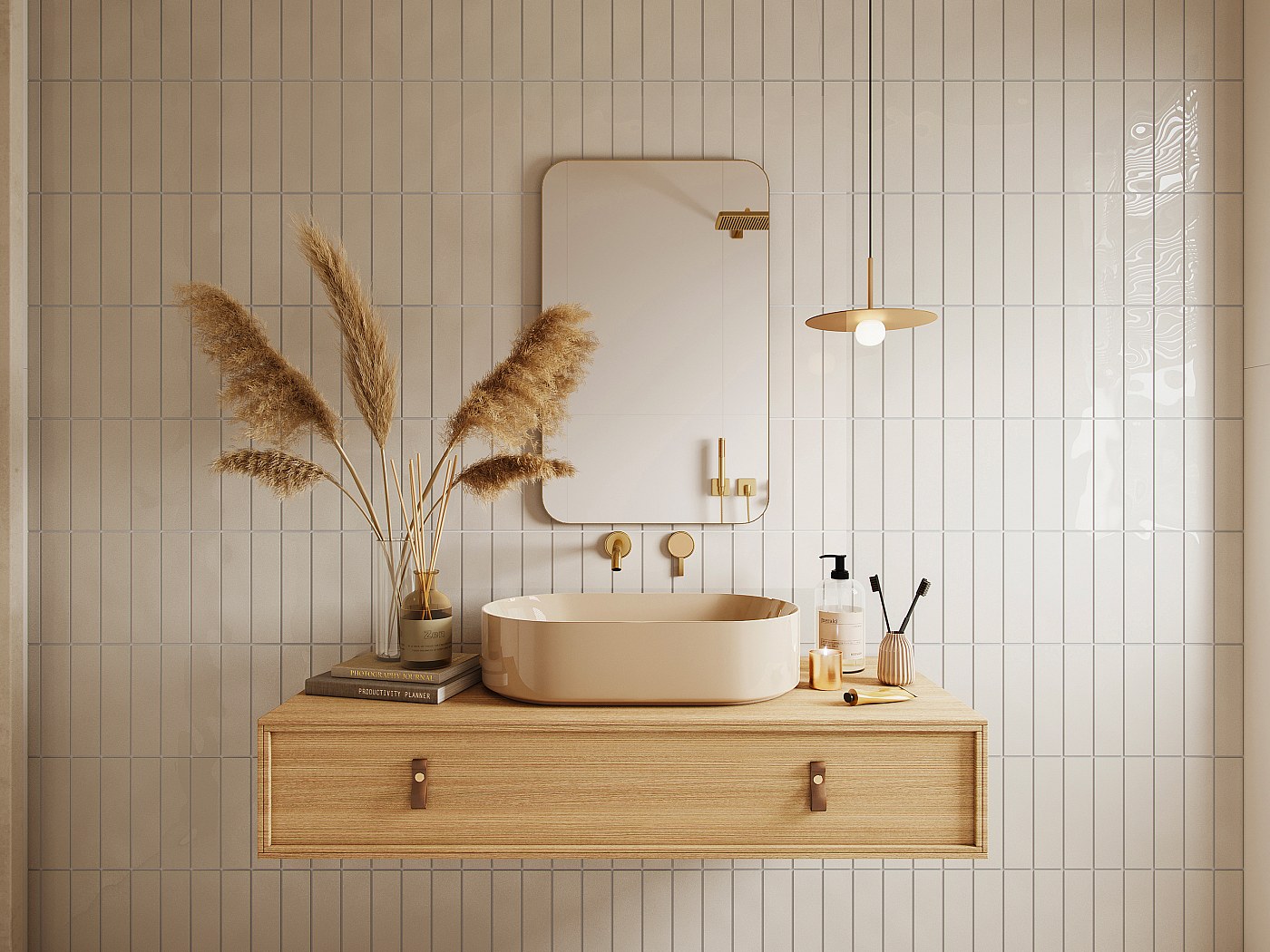 Lustro łazienkowe prostokątne ze złotą ramą 50x80 cm DEMETRIA