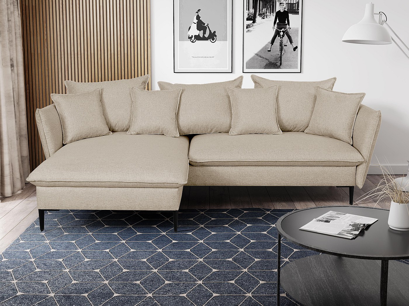 Hoekslaapbank LAZARE van PASCAL MORABITO - Stof - Beige - Hoek links ...