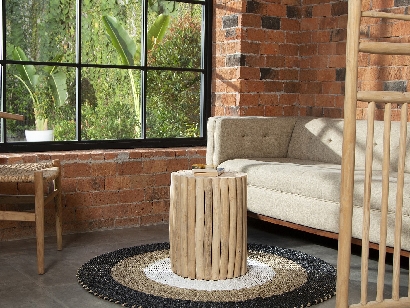 Table d'appoint en teck - Coloris : Naturel - LUTIANA