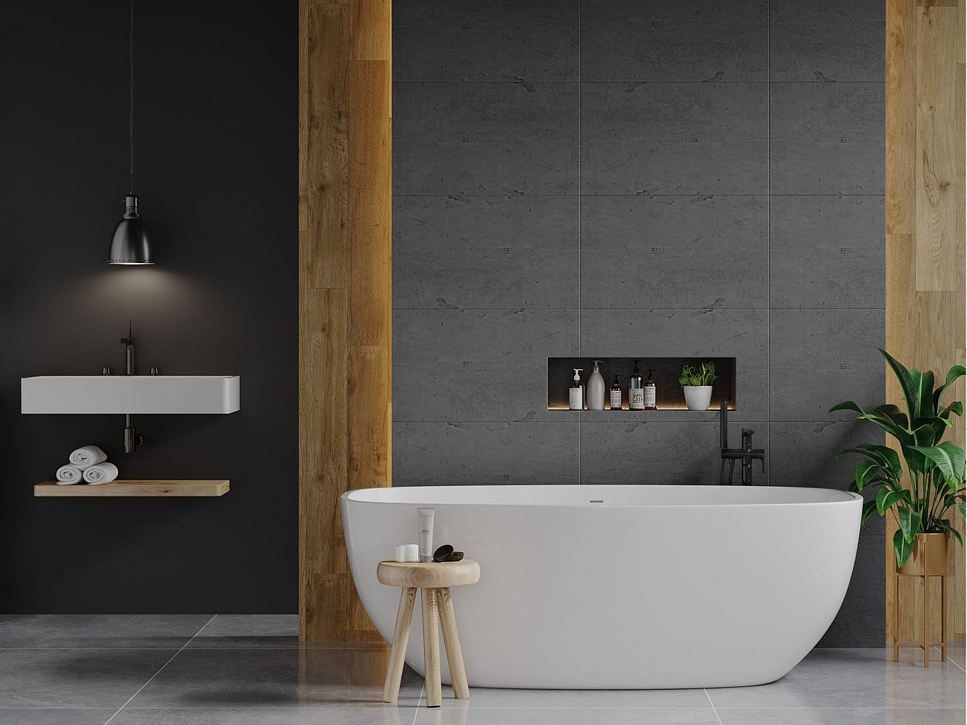 Vellen van beton, set van 1,5m², antracietgrijs, 10 vellen, ZALIOR